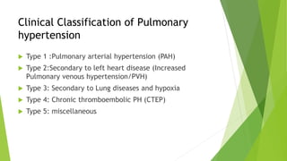 CLINICAL PROFILE AND TREATMENT OF PULMONARY HYPERTENSION | PPT