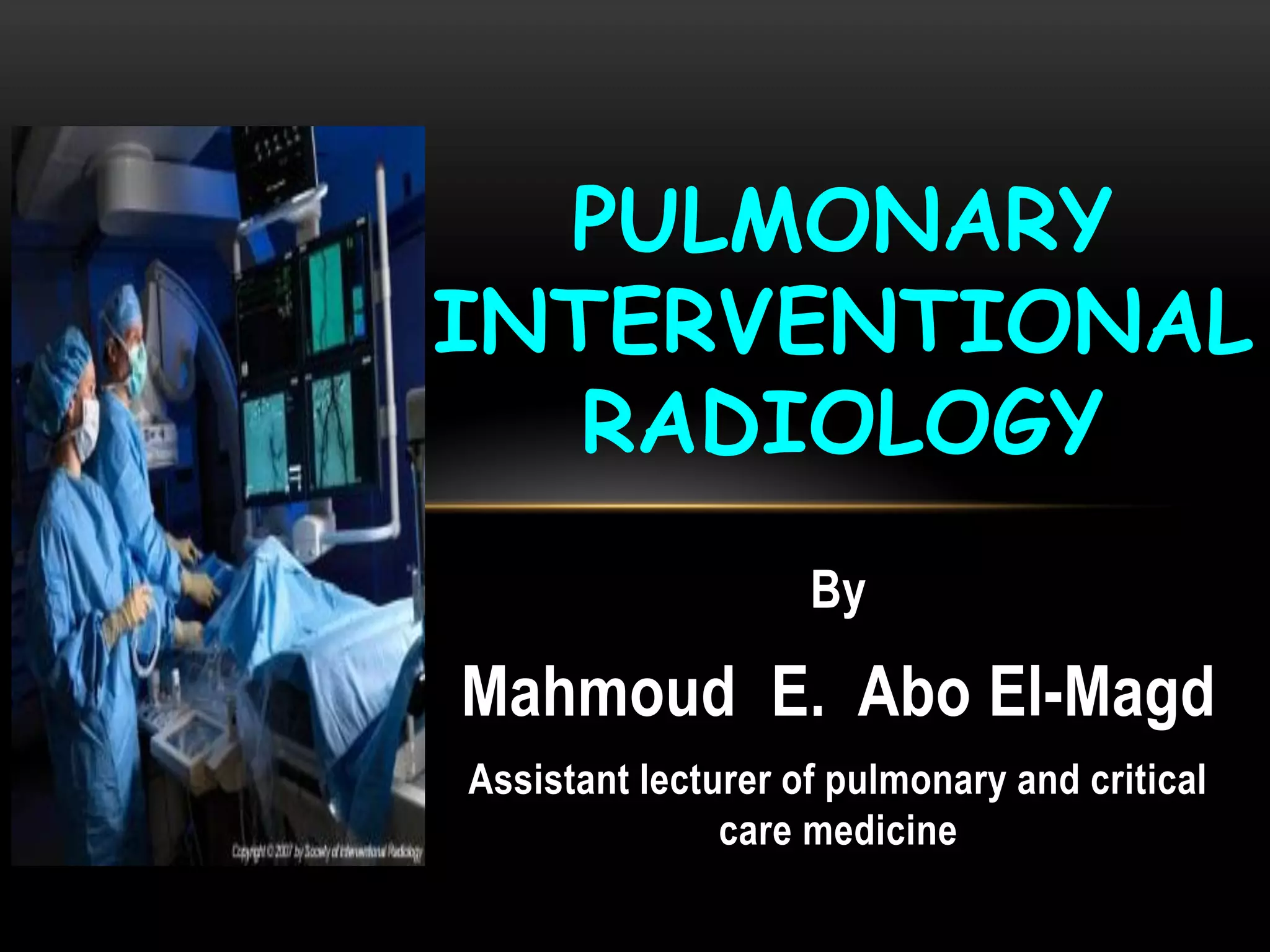 Pulmonary interventional radiology techniques | PDF