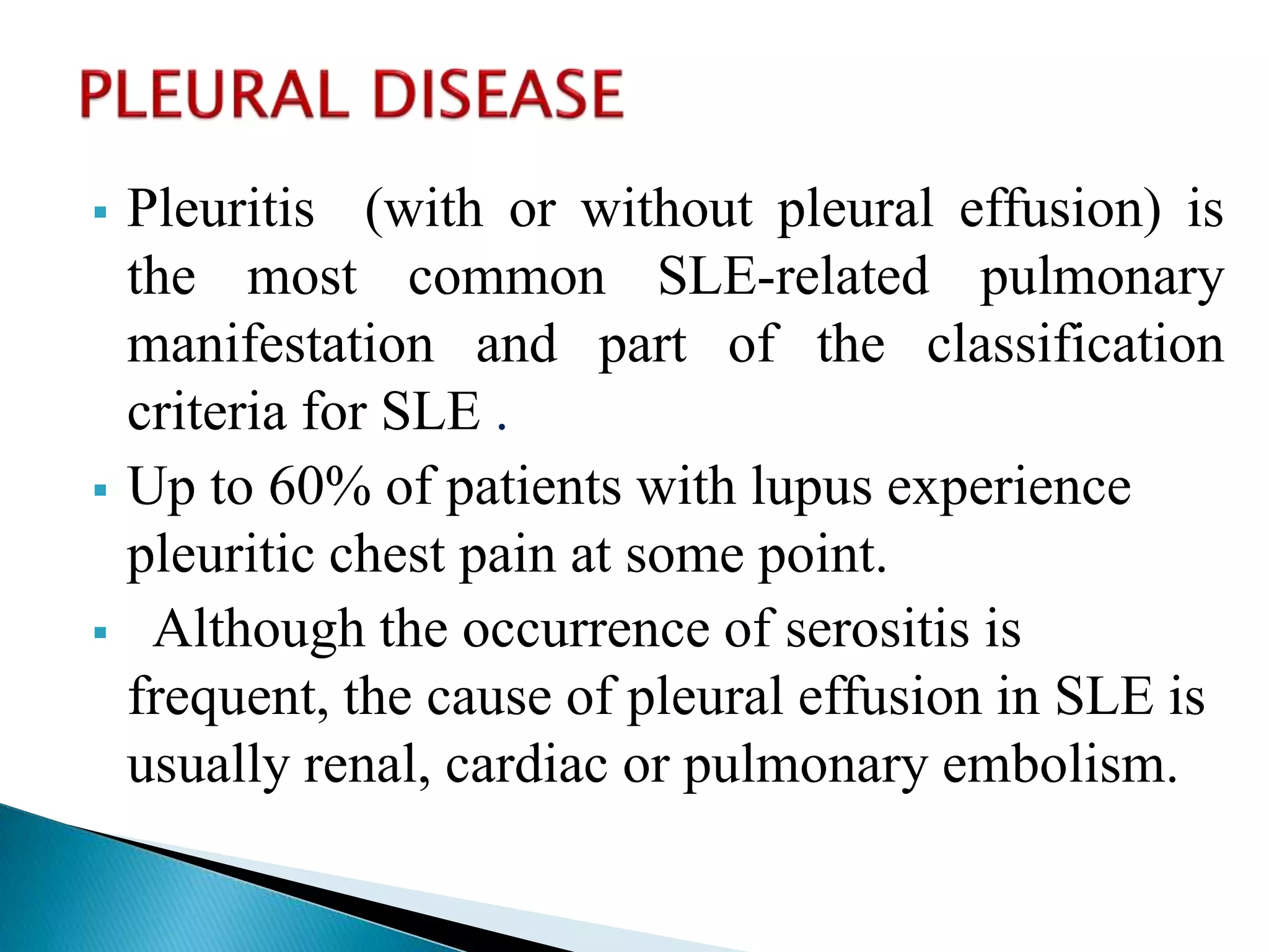 Pulmonary manifestation of systemic lupus | PPTX