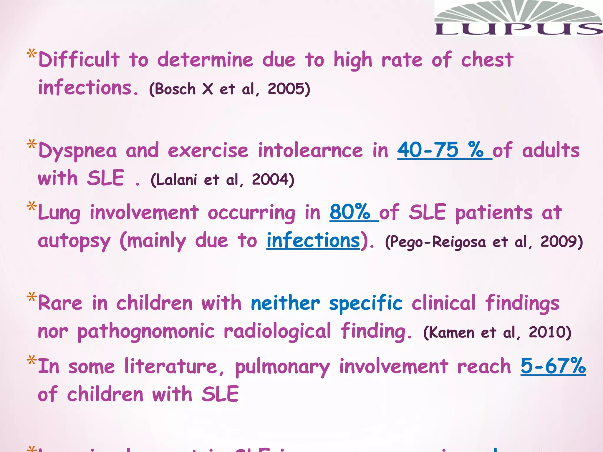 Pulmonary manifestations of SLE | PPT