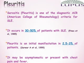 Pulmonary manifestations of SLE | PPT