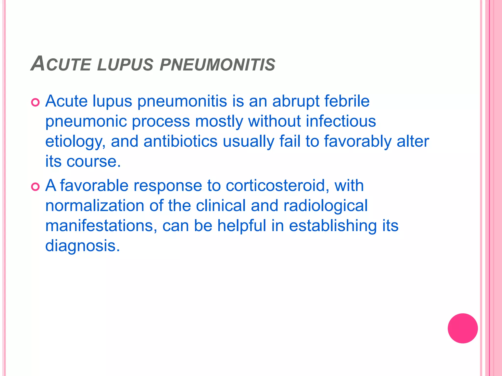 Pulmonary manifestations of systemic lupus erythematosis | PPTX