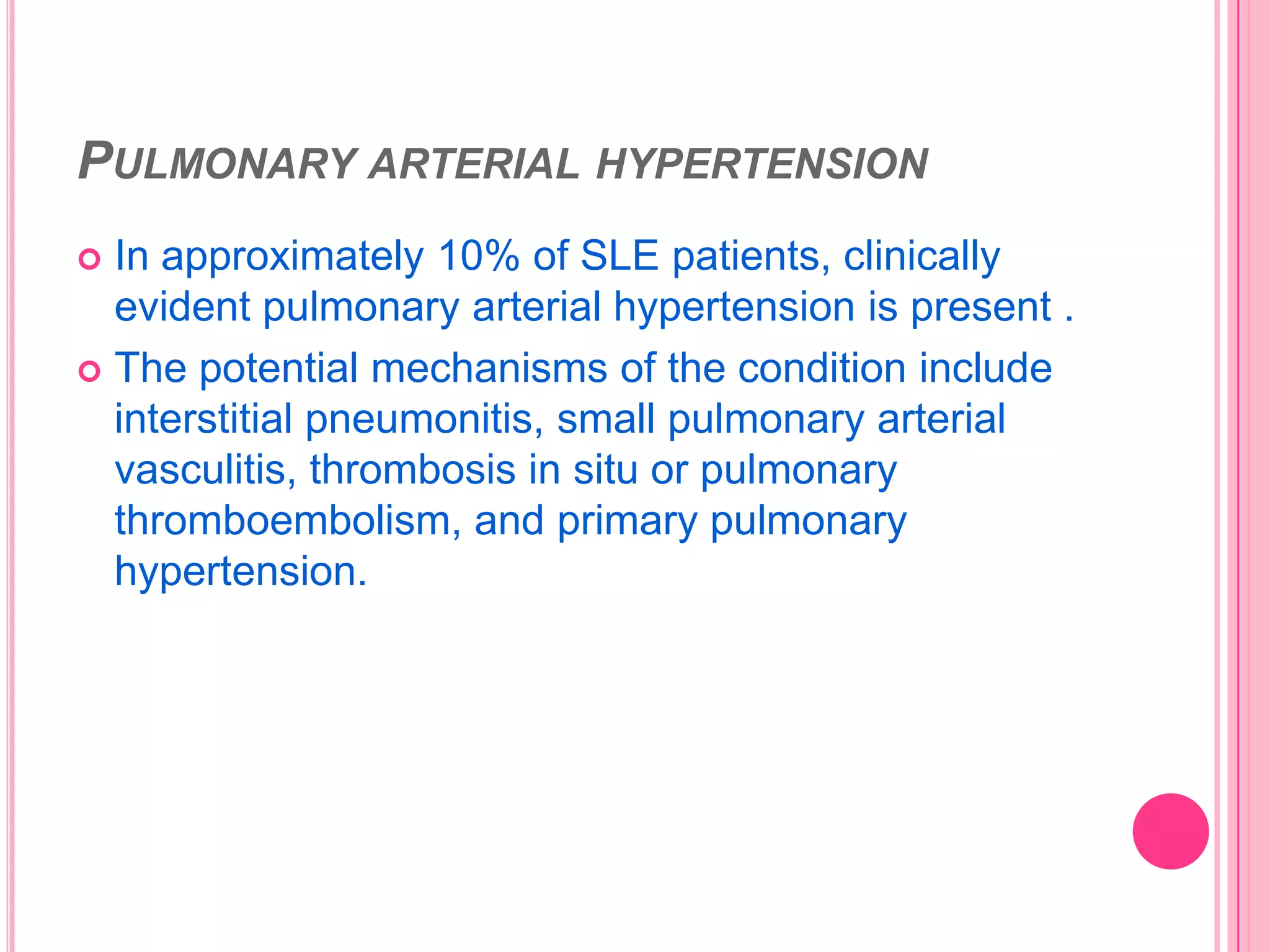 Pulmonary manifestations of systemic lupus erythematosis | PPTX