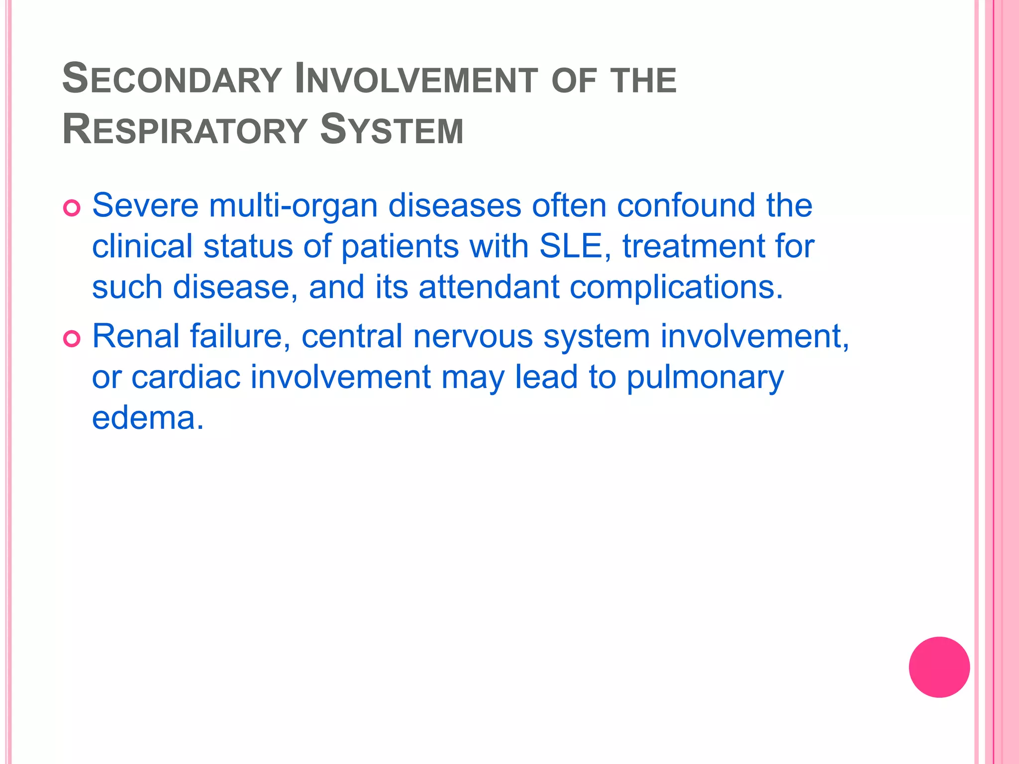 Pulmonary manifestations of systemic lupus erythematosis | PPTX