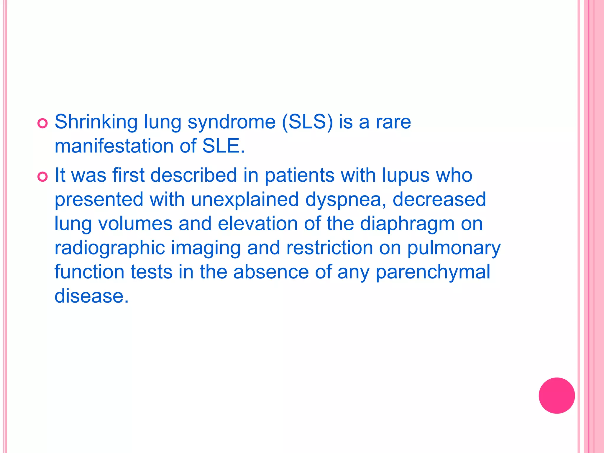 Pulmonary manifestations of systemic lupus erythematosis | PPTX