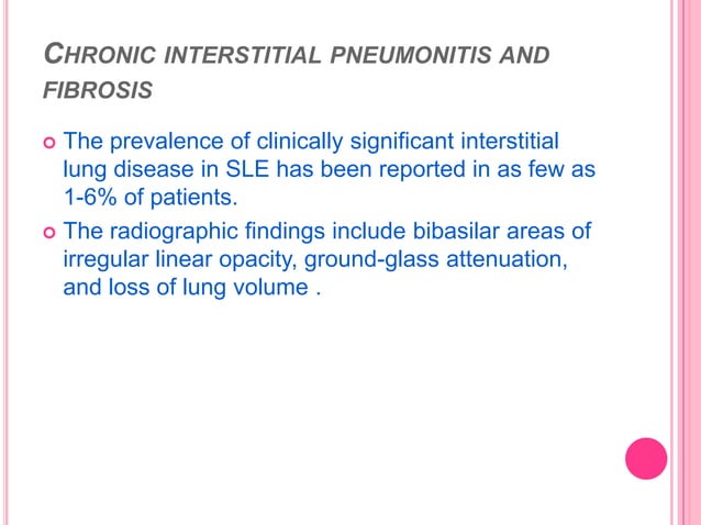 Pulmonary manifestations of systemic lupus erythematosis | PPTX