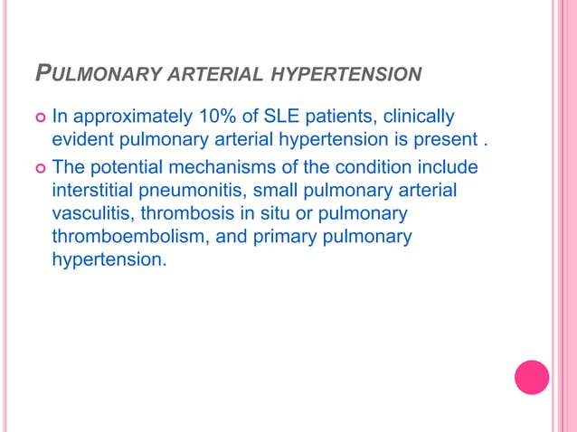 Pulmonary manifestations of systemic lupus erythematosis | PPTX