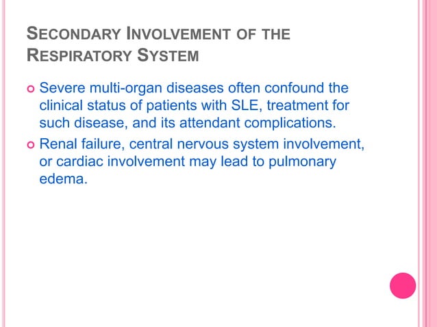 Pulmonary manifestations of systemic lupus erythematosis | PPTX