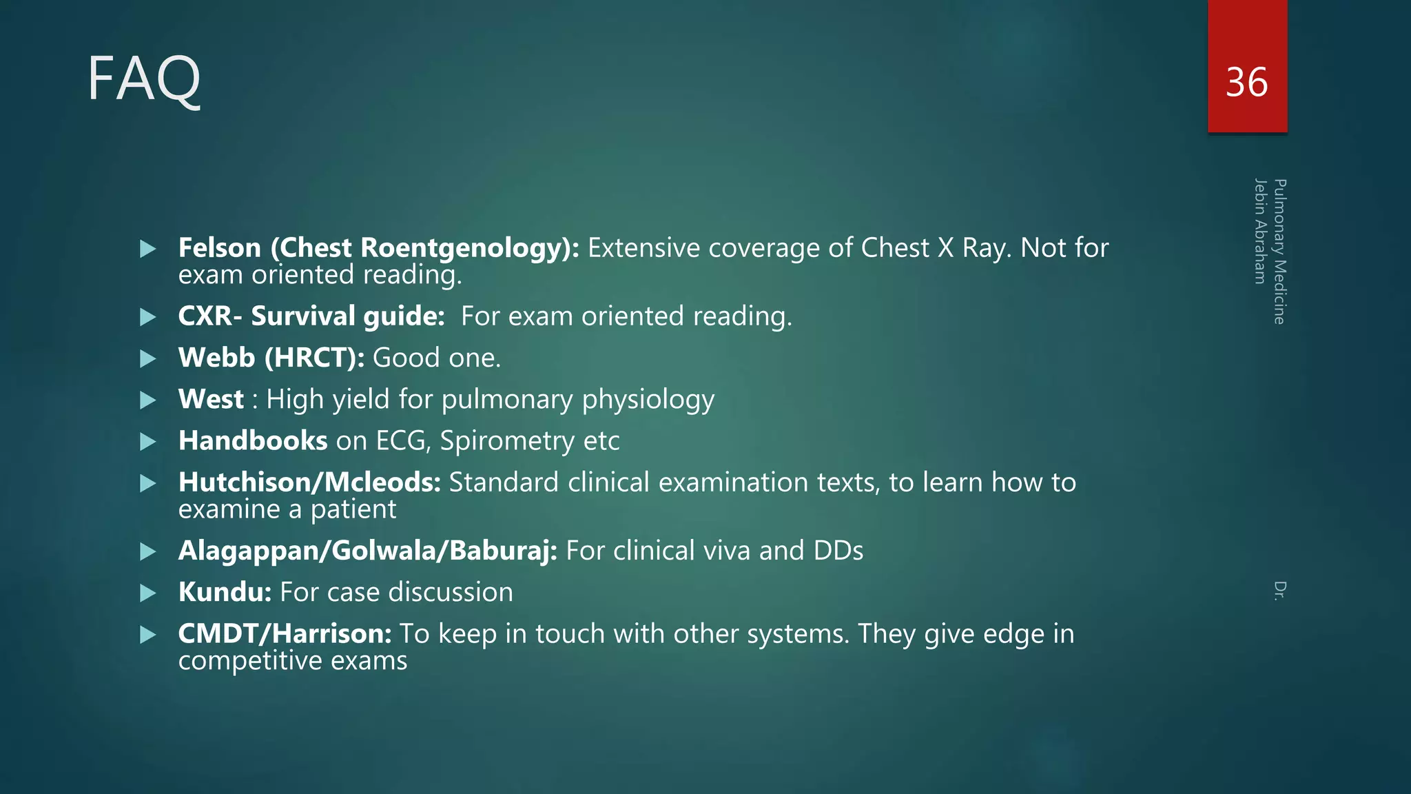 Pulmonary medicine- Scope and Future by Dr. Jebin Abraham, MD. | PPTX