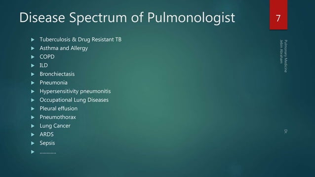 Pulmonary medicine- Scope and Future by Dr. Jebin Abraham, MD. | PPTX ...