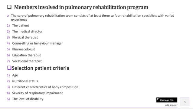 Pulmonary rehabilitation | PPT