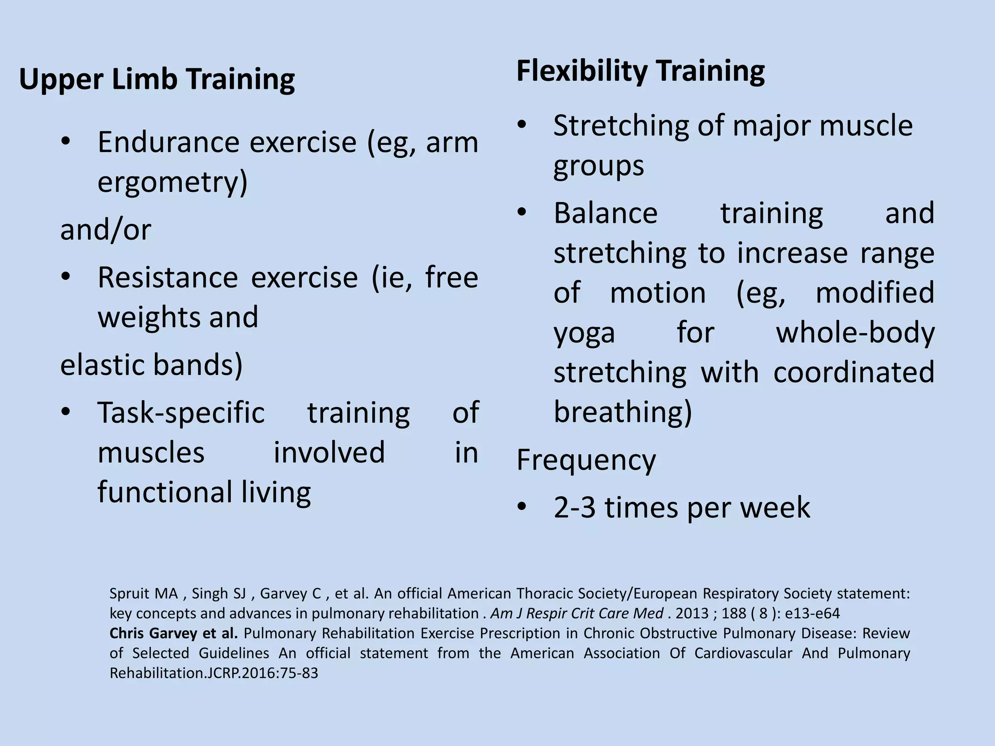 Pulmonary rehabilitation exercise prescription in copd | PPTX