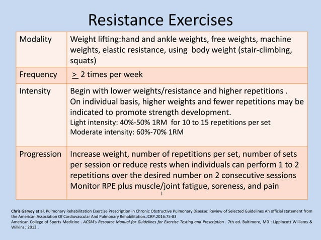 Pulmonary rehabilitation exercise prescription in copd | PPTX