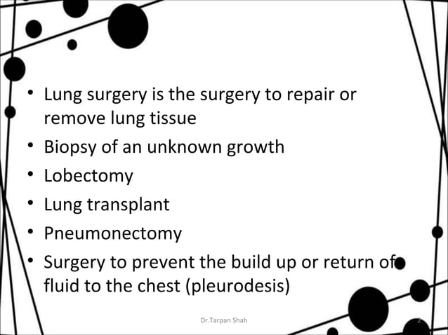 Pulmonary surgery | PPT