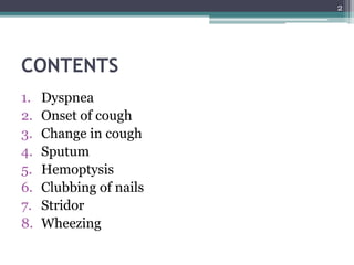 Pulmonary system (PS) examination | PPTX