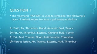 Pulmonary thromboembolism | PPTX
