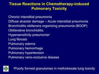Pulmonary toxicity by cystostatics | PPT