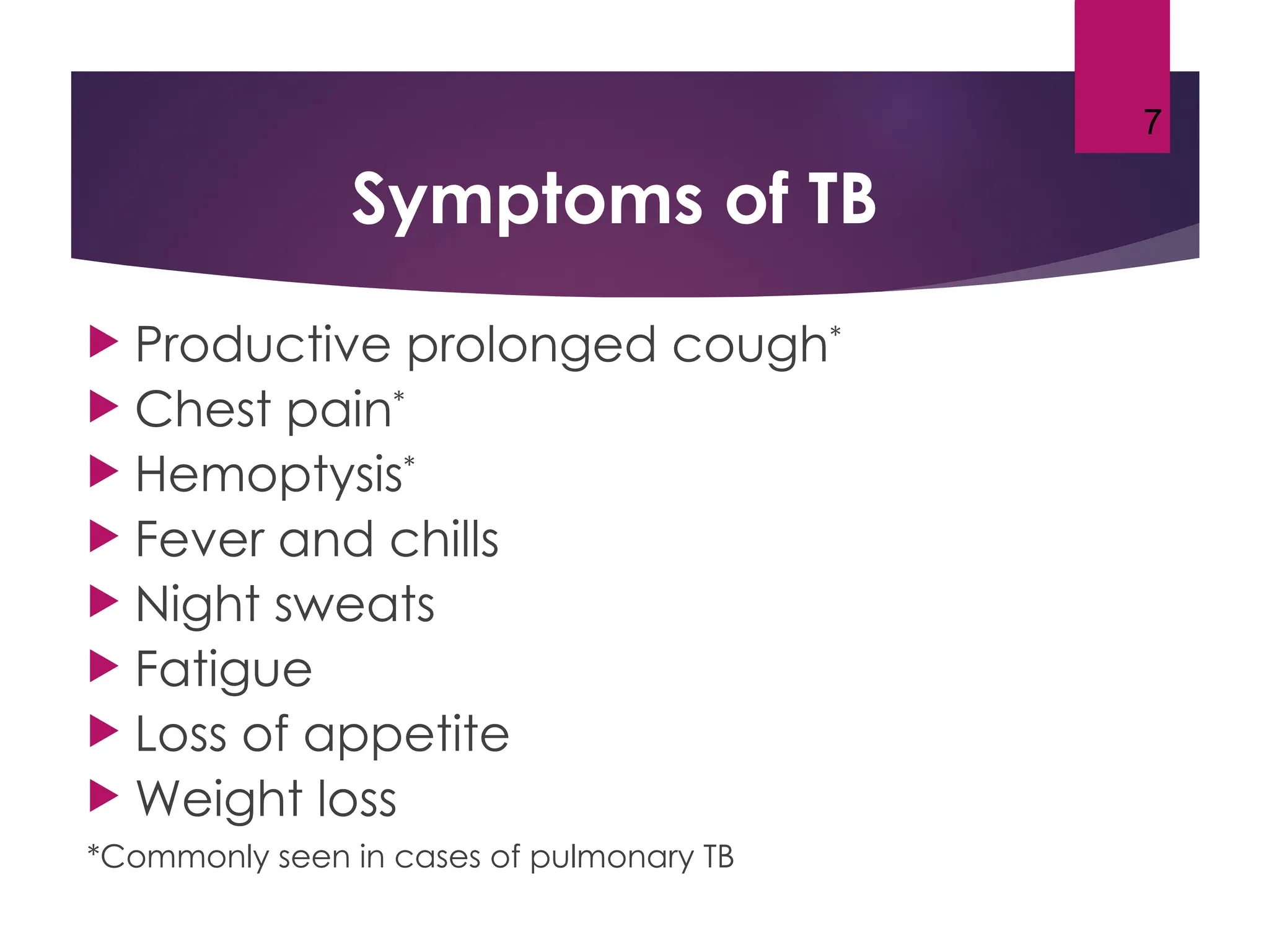 Pulmonary Tuberculosis signs and symptoms | PPT