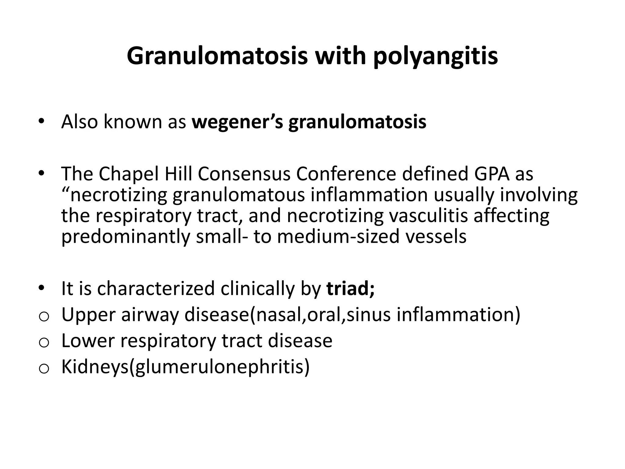 Pulmonary vasculitis(wegner,s granulomatosis) | PPTX