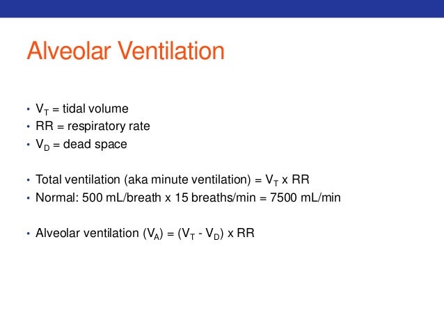 Alveolar ventilation equation dead space equation - nrahunter