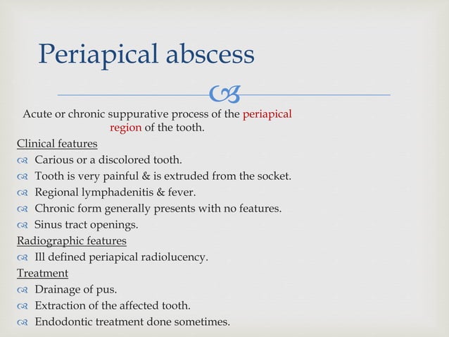 Pulpal & periapical diseases | PPTX | Dental Health | Diseases and ...