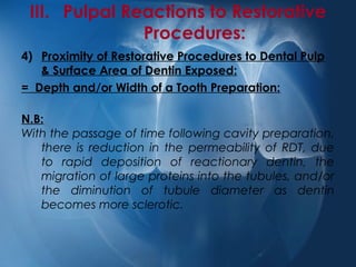 Pulpal reactions to caries and dental procedures | PPT