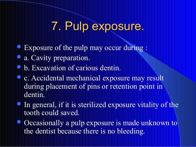 Pulpal reaction to cavity and crown