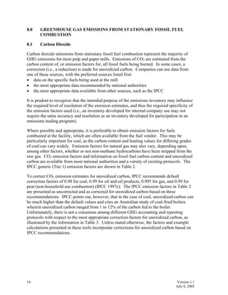 CALCULATION TOOLS FOR ESTIMATING GREENHOUSE GAS EMISSIONS FROM PULP AND ...