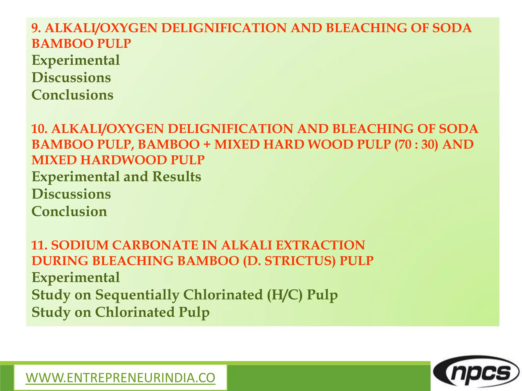 Pulp and Paper Industry (Pulp Mill, Paper Mill, Printing and Writing ...