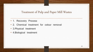 Pulp and Paper Manufacturing and Treatment Of Waste Water | PPT