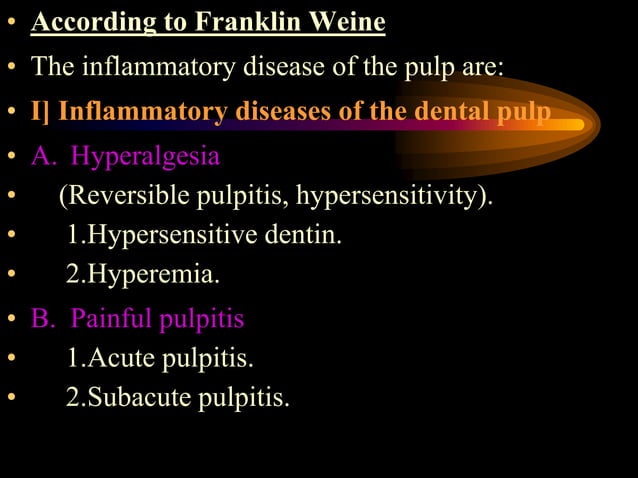 PULP AND PERIRADICULAR DISEASES.pptx | Dental Health | Diseases and ...
