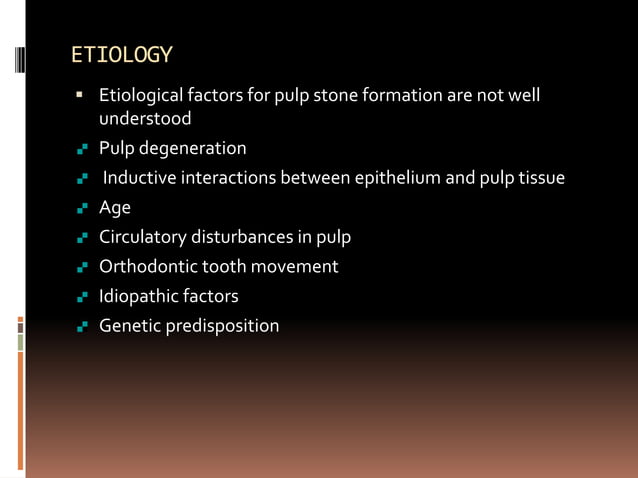 Pulp calcification | PPTX | Dental Health | Diseases and Conditions