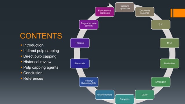 Pulp capping agents | PPTX | Dental Health | Diseases and Conditions