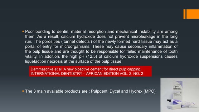 Pulp capping agents | PPTX | Dental Health | Diseases and Conditions
