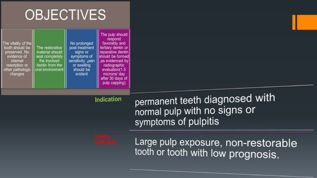 Pulp capping agents | PPTX | Dental Health | Diseases and Conditions
