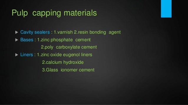 Pulp capping material