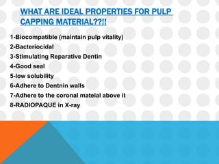 Pulp capping materials | PPTX