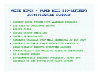 Pulp Mill Sludge Ethanol Project[1] | PDF