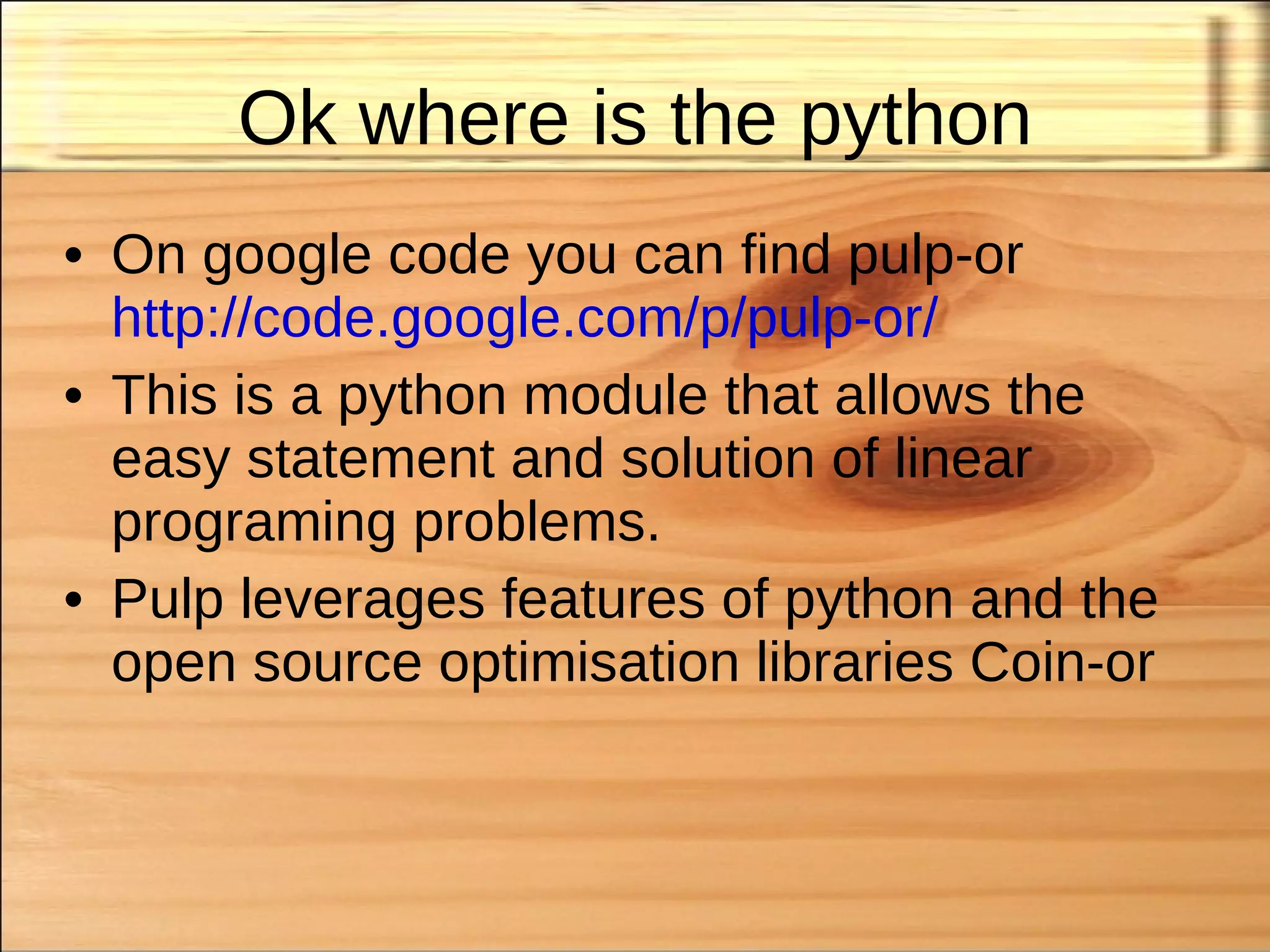 Stuart Mitchell - Pulp Optimisation | PDF | Programming Languages | Computing
