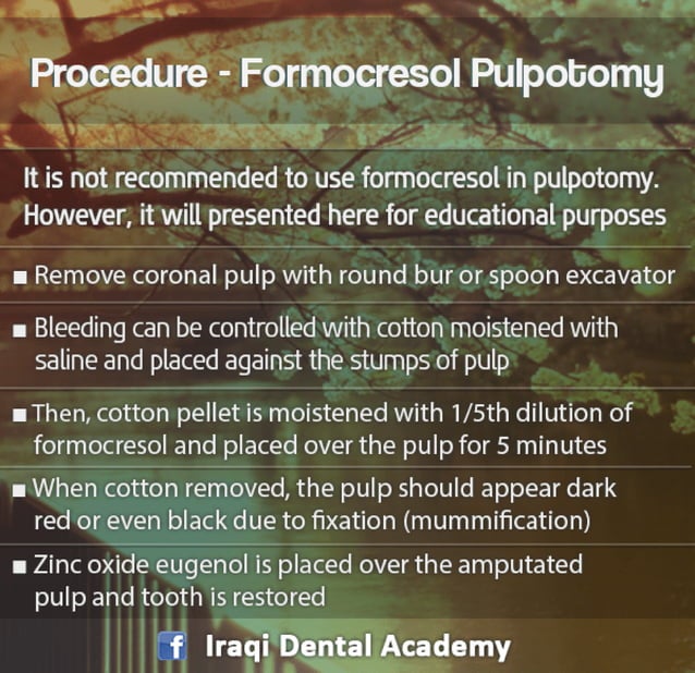 Pulpotomy Procedure for Pediatrics in Detail | PDF