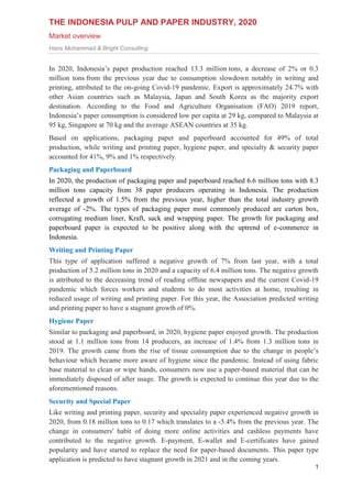 The Indonesia Pulp & Paper industry, 2020 | PDF