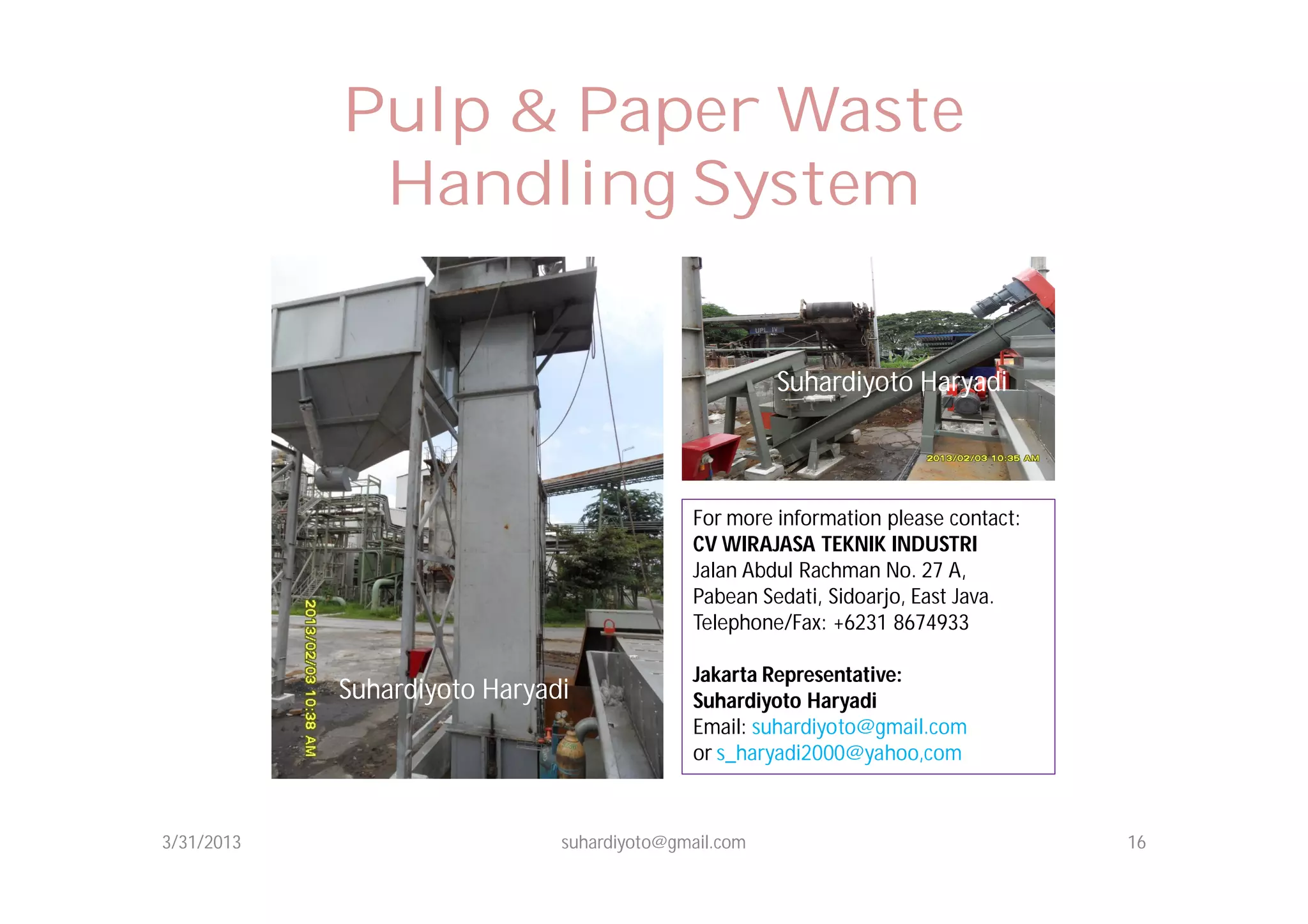 Pulp & Paper Waste Handling System | PDF
