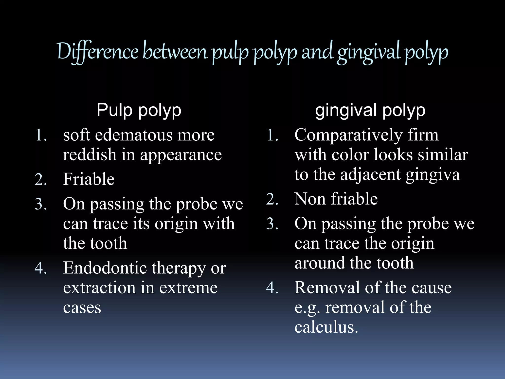 Pulp polyp and gingival polyp | PPTX