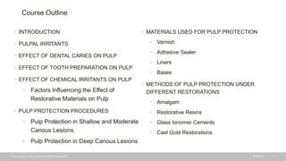 Pulp protection during operative dentistry treatment by dr. ebsa | PPT