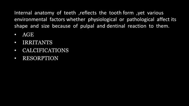 Internal Anatomy of Pulp cavity | PPTX | Dental Health | Diseases and ...