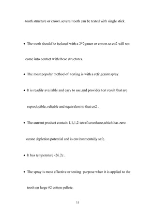 seminar on pulp vitality test | PDF