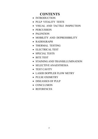 seminar on pulp vitality test | PDF