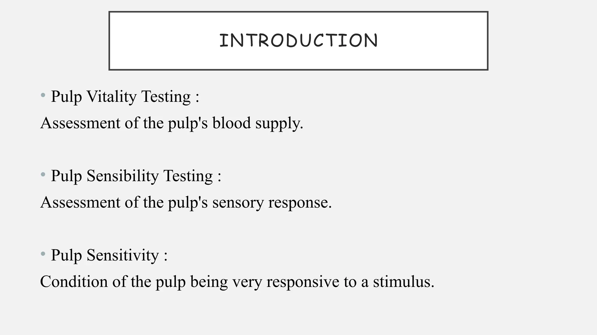 Dental Pulp Vitality Tests - Materials and Techniques | PPTX