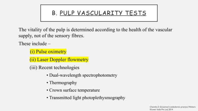 Dental Pulp Vitality Tests - Materials and Techniques | PPT