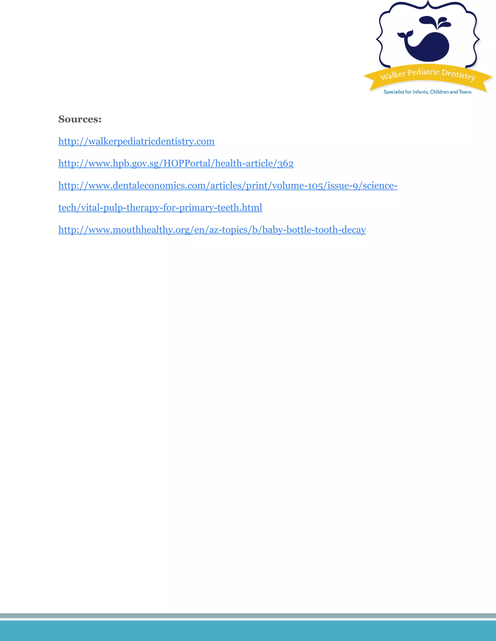 Pulp therapy for the baby bottle syndrome | PDF